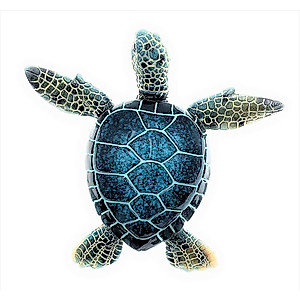 Globe Imports Blue Sea Turtle Resin Figurine, Indoor Outdoor Decor, 5.5 Inches Wide