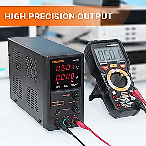 DC Power Supply Variable, ENGINDOT 30V 5A Adjustable DC Bench Power Supply with 4 Digit LED Display, Data Hold, Coarse and Fine Adjustment (10mV, 1mA) with 110V/45.3" Alligator Lead