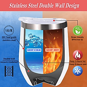 MAMAGIFTREE 12oz Insulated Wine Tumbler with Lid - Best Grandma Ever Stainless Steel Wine Glass - Perfect Grandma Gifts - Thoughtful Grandma Birthday Gifts for Wine Lovers