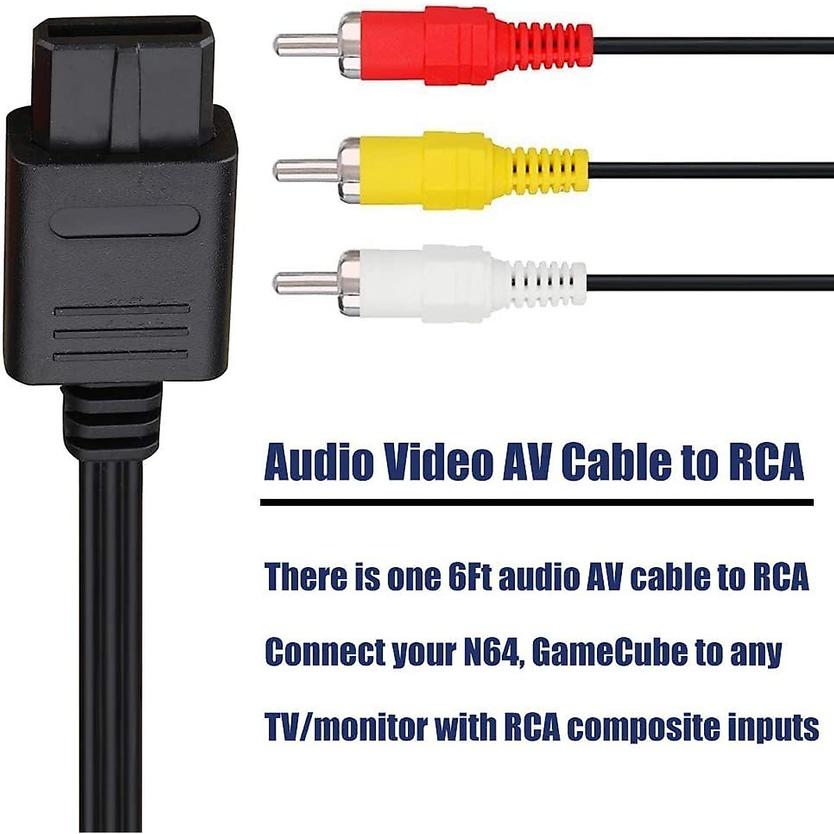 AV Audio / Video Cable Compatible with Nintendo Gamecube