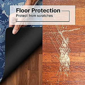 Compadible - Modern Chair Mat for Hard Floors, 36”x47”, Anti-Slip, Minimalist/Abstract Design, Floor Protector (Hardwood & Tiles) for Office, Home, and Gaming Computer Setup (Blueprint)