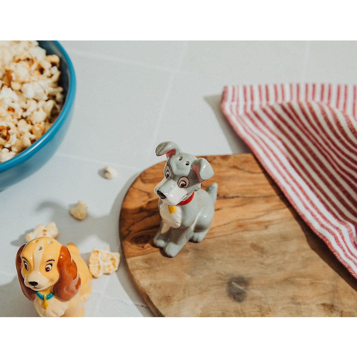 Disney Lady and The Tramp Ceramic Salt and Pepper Shakers, Set of 2 | Spice Dispenser Storage Canisters