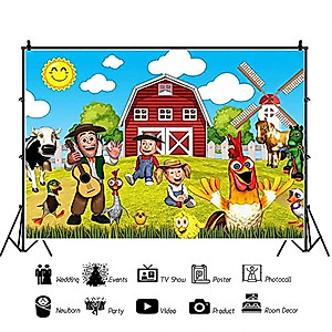 Yingeqiao Theme Party Backdrops The Zenon Farm Baby Shower Kids Birthday Party Decoration Photography Background Props a