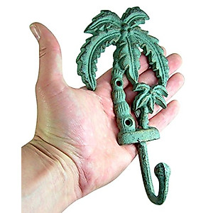 K-Musculo Palm Tree Cast Iron Wall Hooks 8 Inch (Set of 2)