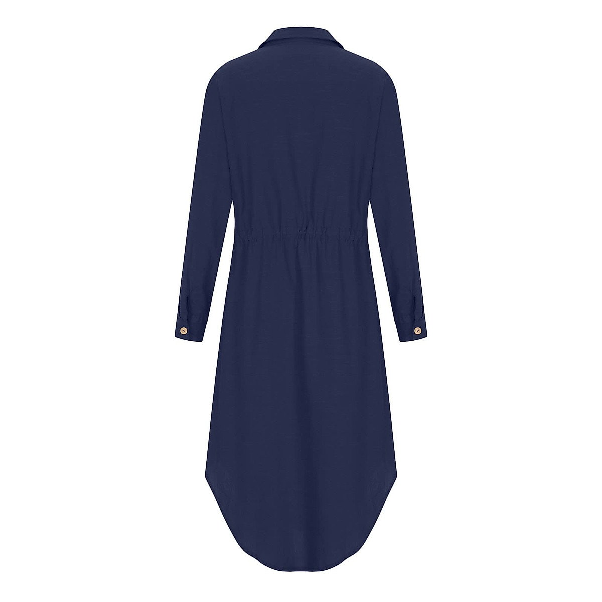 Ceboyel Linen Shirt Dresses for Women Button Down Drawstring Causal Dress Plain Long Maxi Dresses Trendy Ladies Outfits 2023 Sundresses for Women Navy 2X
