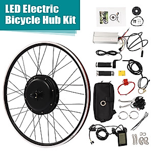 RIAHNEAH 700CC 48V E-Bicycle Conversion Kit, 1200W Front Wheel Electric Bicycle Pedal Assist Sensor Hub Conversion Kit, Motor Kit Universal Motor Wheel Kit with LCD Instrument