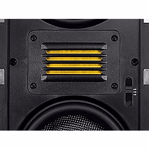 Monoprice 3-Way Carbon Fiber In-Wall Column Speaker - 6.5 Inch (Each) With Ribbon Tweeter, 8 Ohm Nominal Impedance, Magnetic Grille, 200 Watt Max, White - Amber Series