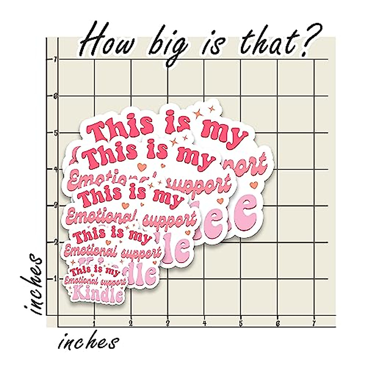 Miraki This Is My Emotional Support Kindle Sticker, Smut Sticker, Romance Book Sticker, Water Assitant Die-Cut Vinyl Stickers Decals for Laptop Phone Kindle Journal Water Bottles, Sticker for Women