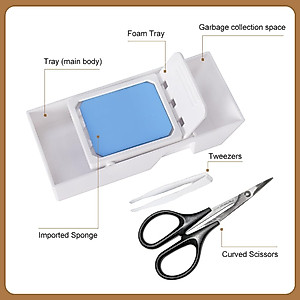 Model Decal Tool, Decal Box With Curved Scissors, Tweezers, Sponge Pad, Gundam Model Crafts, Airplanes, Tanks, Hobbyist Tools PMKJ008