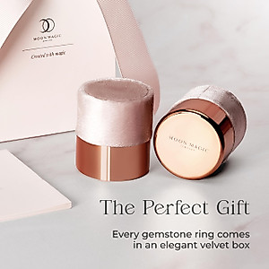 Moon Magic - Authentic Moonstone Ring - Ritzy Moonstone/Real 925 Sterling Silver Raw Rainbow Moonstone Rings for Women/Genuine Moonstone Jewelry