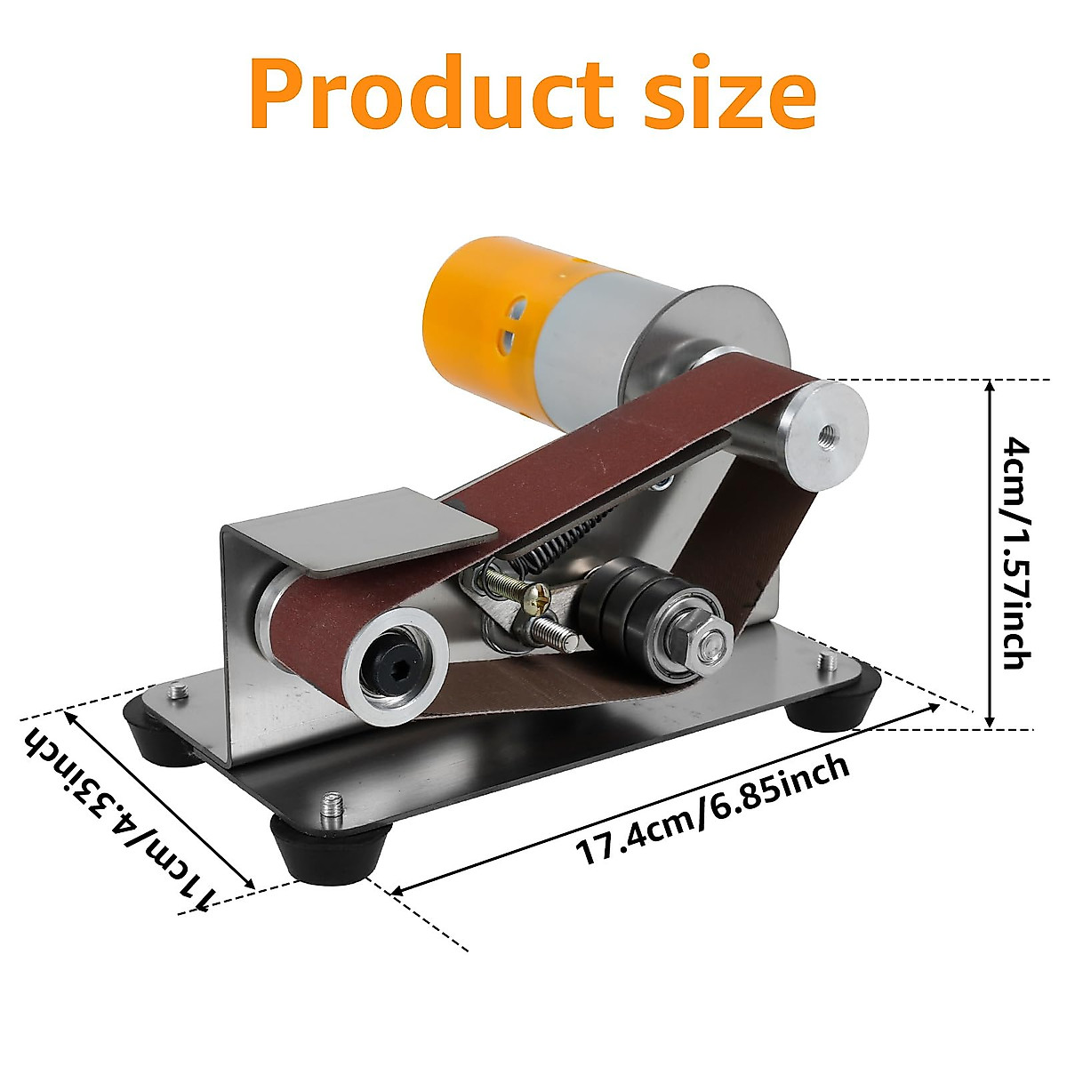 Mini Belt Sander, 15° Electric Knife Sharpener Bench Grinder Sanding Machine, 7 Adjustable Speed Electric Belt Grinder, Low Noise Cutter Sharpener Sander, Polishing Grinding Machine for Metal Jewelry