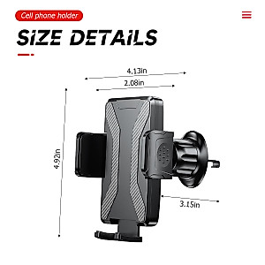 BELOMI Car Phone Mount, Car Air Vent Cellphone Holder, 360° Rotation Adjustable Mobile Phone Bracket, Hands Free Phone Cradle Compatible with iPhone 14 13 12 Pro Max Smartphones (Carbon Fiber)