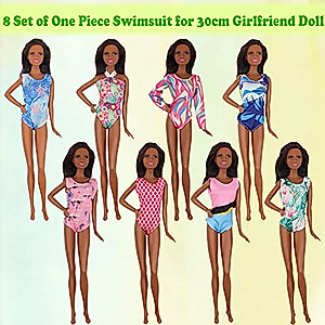 EuTengHao 36Pcs Girl Dolls Clothes Swimsuit Bikini for 11.5 inch Girl Dolls, Doll Bikini and Accessories with Diving Swimming Set Lifebuoys Beach Chair Skateboard Dolphins