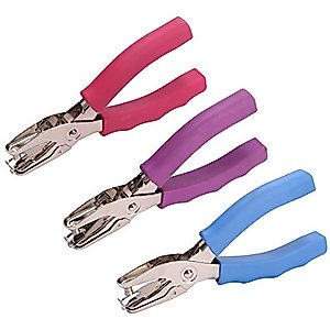 Craftinova Handle Punch ，3 Pack,1/4 inch of Hole Handheld Puncher ，with Soft Grip Handles,with 6 Sheet Capacity,Perfect for Home Office School Supplies,can be Used for Labels and Greeting Cards