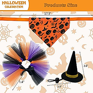 CooShou 3Pcs Guinea Pig Halloween Costume Small Animals Witch Hat Halloween Bandana Triangle Scarf for Guinea Pig Chinchilla