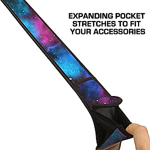 USA GEAR TrueSHOTNeck Strap Neoprene Camera Straps - Padded Camera Strap, Accessory Pocket, and Quick Release Buckles - Compatible with Canon, Nikon, Sony and More DSLR and Mirrorless Camera - Galaxy