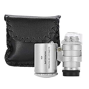 Semme Jewelry Magnifier, 60X Mini Microscope Pocket Magnifier Loupe Magnifying with LED UV Ligh for Jewelry, Diamonds, Gems, Coins, Engravings