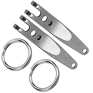 Keenso 2pcs Stainless Steel Suspension Clip, Suspension Pocket Clip for Hanging Knives EDC Pocket Clip for Outdoor Use