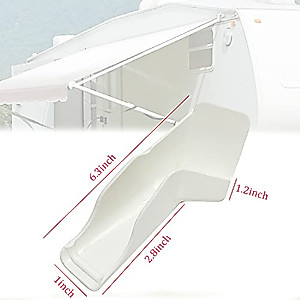 FCOUIID RV Rain Gutter Spouts with Extensions - Roof Rail Gutter Drain Protect Accessories for Van, Travel Trailer, 2 Left & 2 Right (White)
