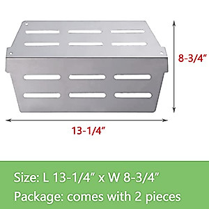 GasSaf Heat Deflector Replacement for Weber 65505 7622,Genesis 300 Series(2011 & Newer) E-310 E-320 E-330 S-310 S-320 S-330 with Front-Mounted Control, Replace for Weber 62756(2PCS,13 1/4” x 8 3/4")