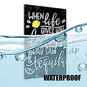 BEASTZHENG Funny Kitchen Lemon Metal Tin Sign Wall Decor Vintage When Life Gives You Lemons Sign for Home café Decor Gifts