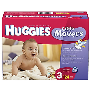 Huggies Little Movers Diapers, Size 3, 124-Count
