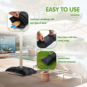 Malomke Umbrella Base Weight Sand Bags, Sand Bags for Weight, 2 x 44 LBS Fillable SandBags for Umbrella Base, Cantilever Patio Umbrella, Trampoline, Outdoor Garden Backyard Furniture(Without Sand)