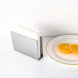 IMEEA Cocktail Napkin Holder Beverage Napkin Dispenser Stainless Steel Table Napkin Storage for Bar, Kitchen, Restaurant, Countertop (Silver)