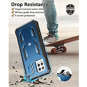 SOiOS for Samsung Galaxy A42-5G Case: TPU Soft Shockproof Protection | Hard Armor Design Shell - Heavy Duty Military Grade Drop Proof Durable Cell Phone Protective Cover with Kickstand for A42 Blue