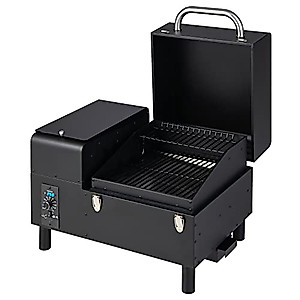 Giantex Portable Pellet Grill Smoker with 256 sq.in Cooking Area, Easy-to-operate Temperature Control 150°F to 450°F, 13 lbs Hopper, Outdoor Wood Pellet Grill for BBQ Camping Tailgating RV Cooking