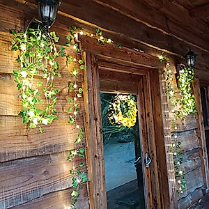 Vine String Lights, [1 Pack] Ivy Decor Maple Leaf Garland Wreath Hanging lamp with 20 LED, Fairy Night Lights for Home, Room, Bedroom, Wall Decoration (6.5 FT, Battery Powered)