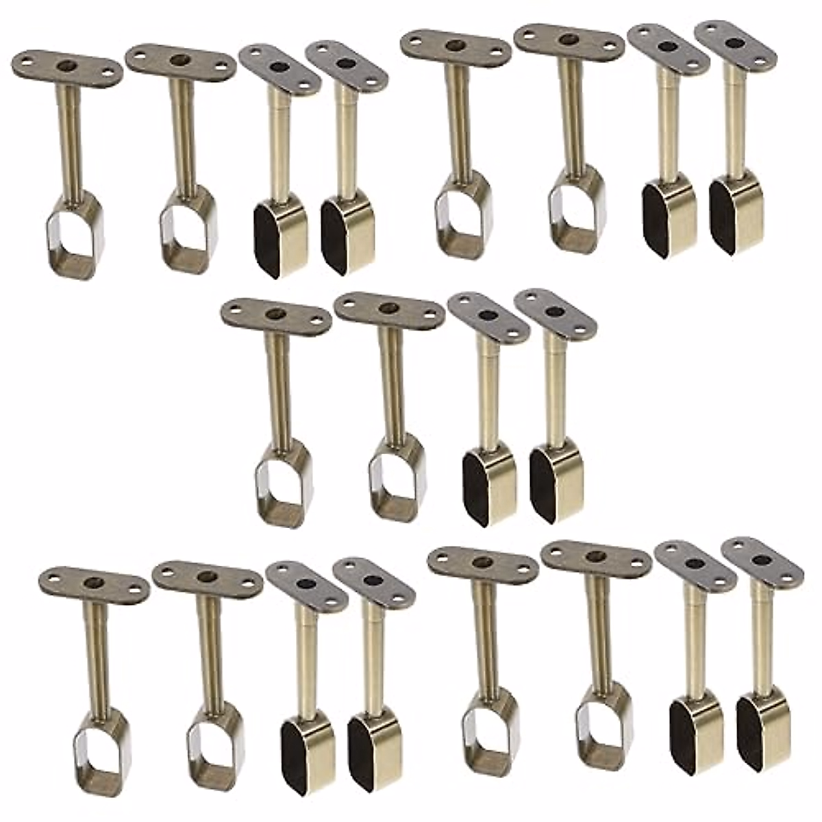 Cabilock 20 pcs Closet Tension Ceiling Shower Lever Support Clo Bar Steel Mounting for Hanger Fitting Organizer and Bracket Rod Holders Pipe Holder Open Curtain Bronzing End Close Towel