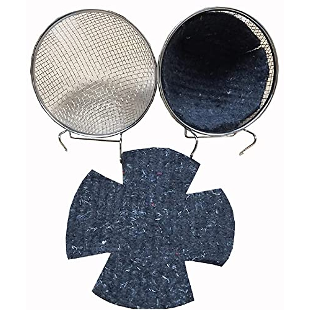 Mcage Lot of 2 Galvanized Steel Bird Canary Finch Wire Nests with Cage Hook Include Soft Felt Pads