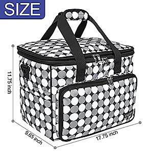 Knitting Bag, Yarn Tote Organizer with Cover and Ajustable Inner Divider for Crochet Hooks, Knitting Needles(up to 14”), Yarn Storage Bag for Carrying Projects and Supplies(No Accessories Included)