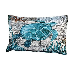 SDIII 3PCS Sea Turtle Queen Sheet Set, 100% Microfiber, 1 Fitted Sheet + 2 Pillowcase, Hawaiian Bedding Sheet Queen, Cute Sheets Queen for Girls Boys Women and Men