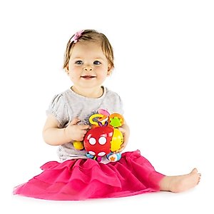 KiddoLab Ladybug Crawling Toy with Fun Sounds, Sliding Rings, Spinning Ball, and Colorful Beads - Develops Cognitive and Motor Skills for 6 Months Plus Babies
