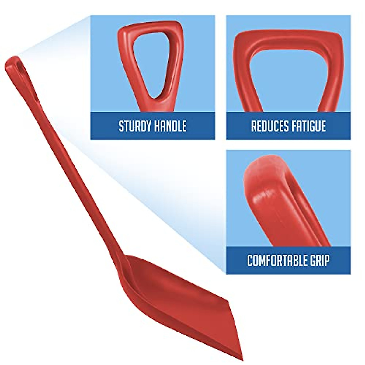 Remco 69824 Seamless Hygienic Shovel - BPA-Free, Food-Safe, Commercial Grade Kitchen and Gardening Accessories, 14", Red