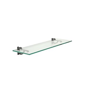 Clear Floating Glass Shelf 6" X 21" in Black