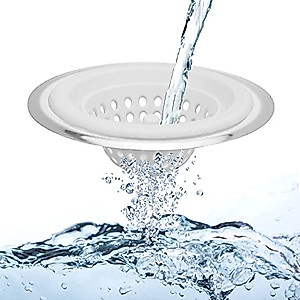 2 PCS Kitchen Stainless Silicone Sink Strainer, 4.5 inch Diameter (Light White Silicone)