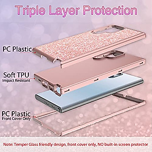 Coolwee Pink Full Protective Case for Galaxy S22 Ultra 5G Heavy Duty Hybrid 3 in 1 Rugged Shockproof Women Girls Transparent for Samsung Galaxy S22 Ultra 6.8 inch Rose Gold