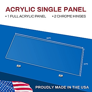 PENNZONI Drum Shield 6ft Single Panel w/Bright Chrome Hinges, Premium Clear Acrylic Panel, Drum Screen