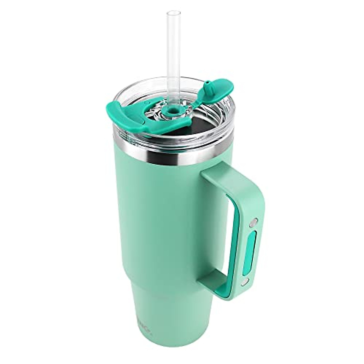 Drinco 40oz 30 oz Tumbler with Handle, Straw Lid, Insulated Stainless Steel Travel Mug Water Bottle Ice Coffee Cup For Cold and Hot, BigSur (30oz, Sage)