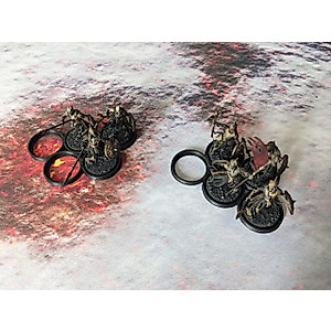 MiniDepot 8 Pack 25mm Movement Trays 5 Model Capacity for Warhammer 40k, Age of Sigmar, and Other Miniature Games (Staggered Formation)