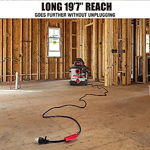 Shop-Vac 8 Gallon 6.0 Peak HP Wet/Dry Vacuum, Stainless Steel Tank, Portable Shop Vacuum with Multifunctional Attachments for Jobsite, Garage & Workshop. 5989400