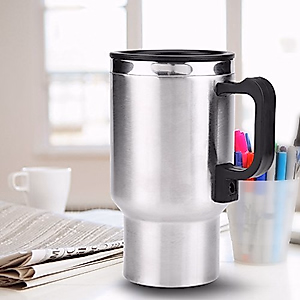 AYNEFY Car Water Heater,Travel Tea Kettle Car Coffee Mug 12V 450ml Electric in Car Stainless Steel Travel Heating Cup for Heating Water Coffee Milk and Tea