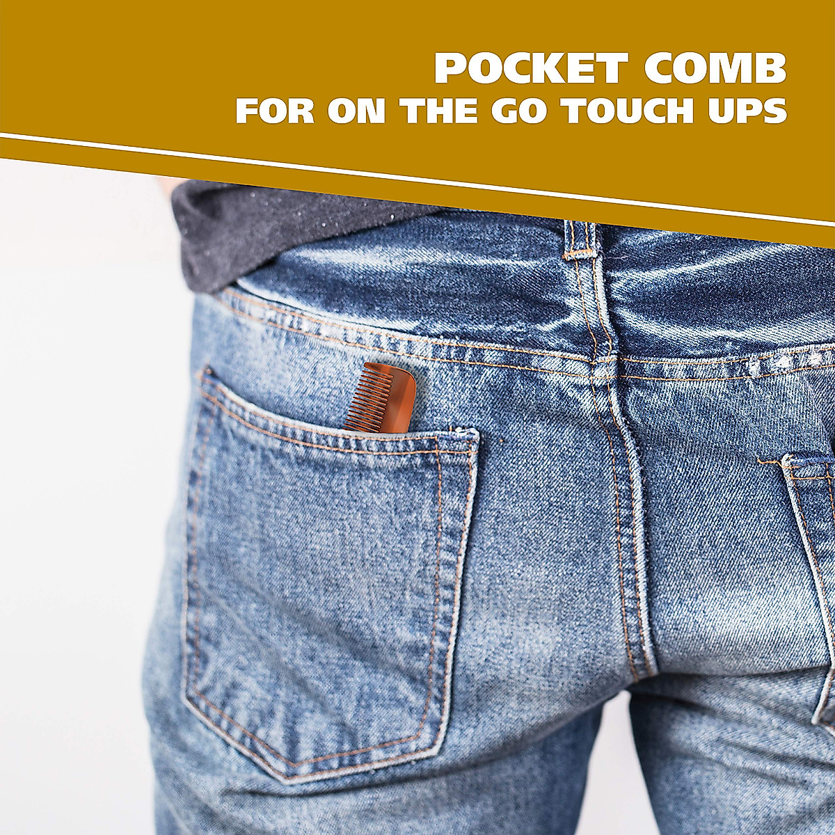 Wahl Beard, Mustache, & Hair Pocket Comb for Men's Grooming - Handcrafted & Hand Cut with Cellulose Acetate - Smooth, Rounded Tapered Teeth - Model 3324