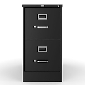 Staples 85988 2-Drawer Vertical File Cabinet Locking Letter Black 25-Inch D (25157D)