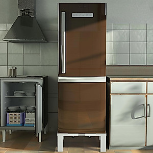 I'Ezonk Full size Heavy duty Stainless steel Laundry Pedestal ,12" Height Washer and Dryer Pedestals, Adjustable Universal washing machine stand and Ice maker stand(White)