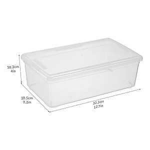 Naivees Shoe Storage Box Clear Plastic Stackable Storage box with Lid Durable Closet Containers for Shoes, Crafts and Art Supplies (12 Pack-6Qt)