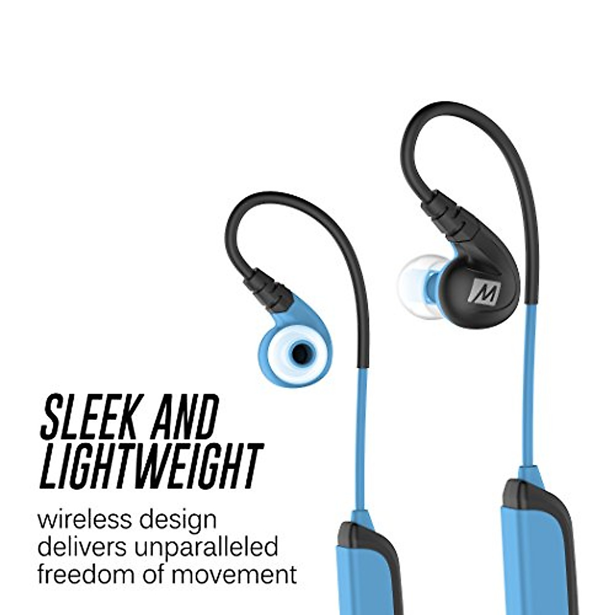 MEE audio X8 Secure-Fit Stereo Bluetooth Wireless Sports In-Ear Headphones (Blue)